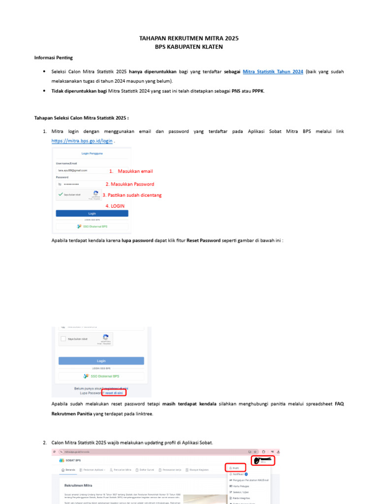 Tahapan Rekrutmen Mitra 2025 | PDF