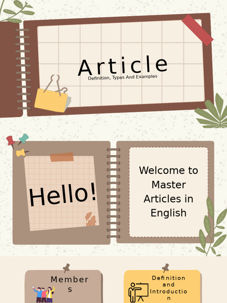 PCE ARTICLES Presentation | PDF | Noun | Adjective