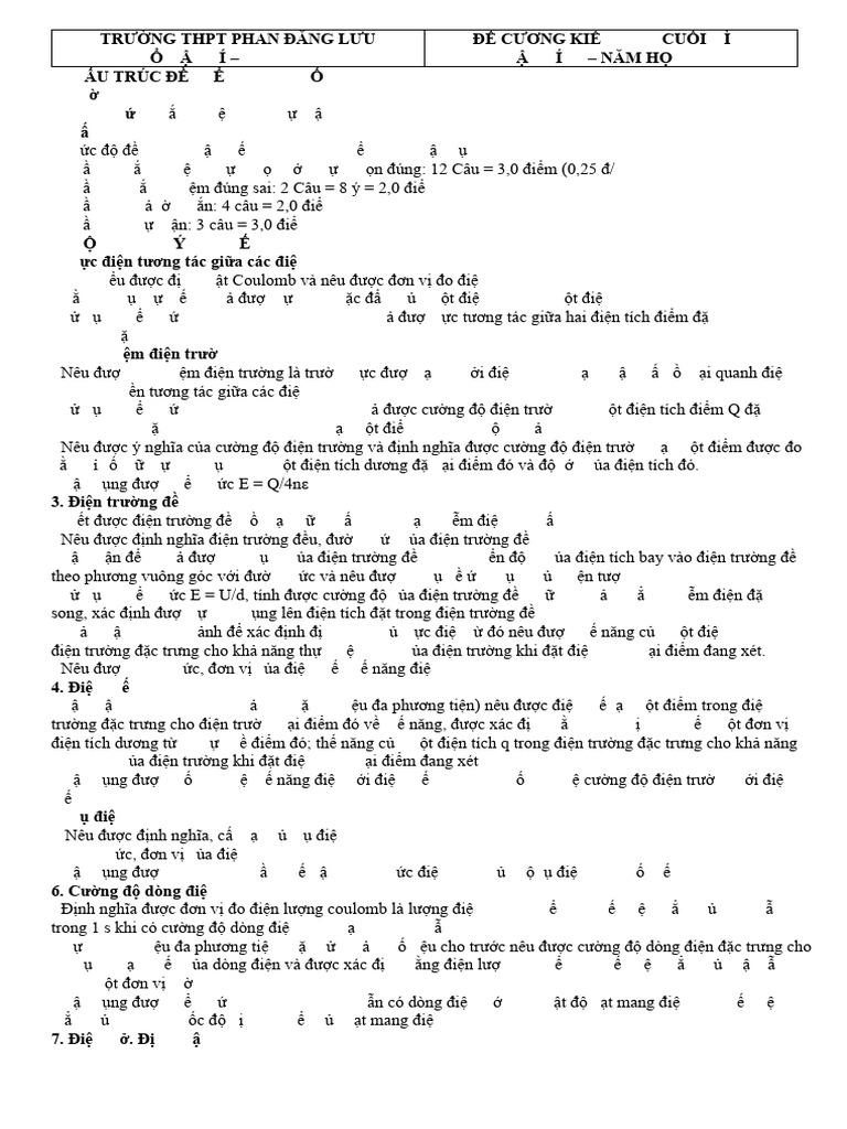 ĐỀ CƯƠNG CK2 VL11 NH 2024 2025 HS | PDF