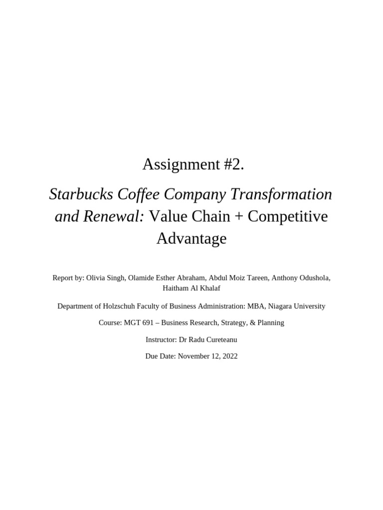 Starbucks_ Value Chain + Competitive Advantage | PDF | Starbucks | Coffee