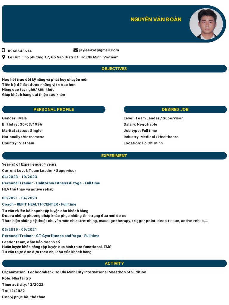 Nguyen Van Doan Cv | PDF