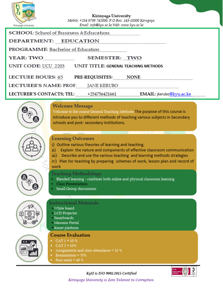 General Teaching Methods Course | PDF | Constructivism (Philosophy Of Education) | Learning