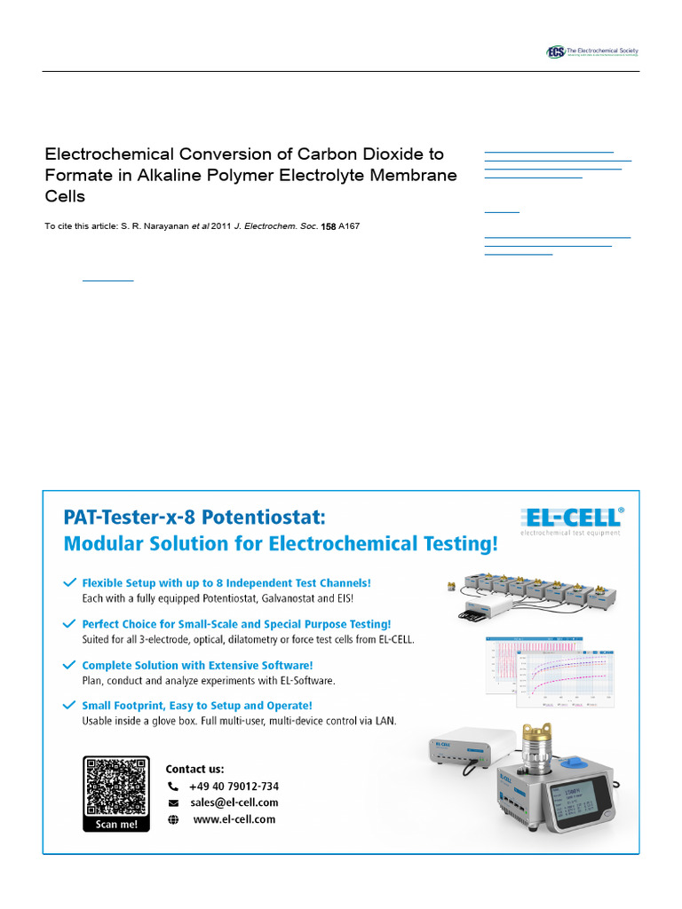 Narayanan 2011 J. Electrochem. Soc. 158 A167 | PDF | Electrochemistry ...