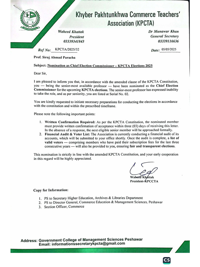 CEC Siraj Ahmad SB | PDF