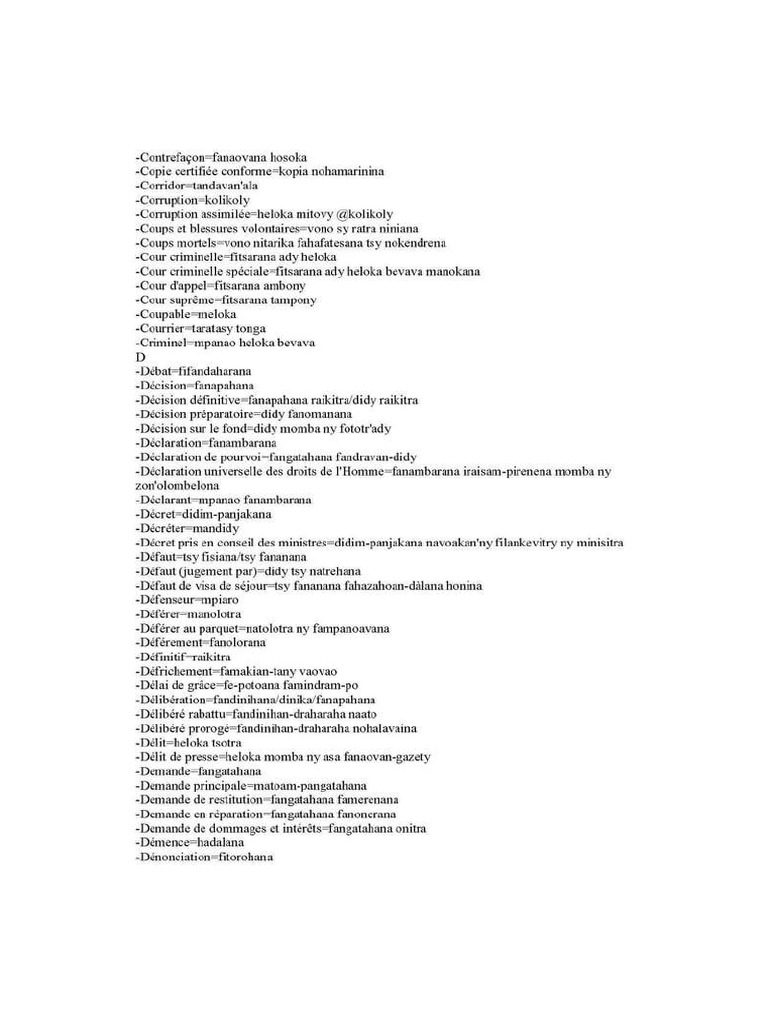 Lexique Juridique MG - C | PDF