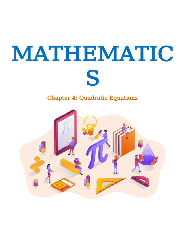Chapter 4 Quadratic Equations Pdf Factorization Quadratic Equation