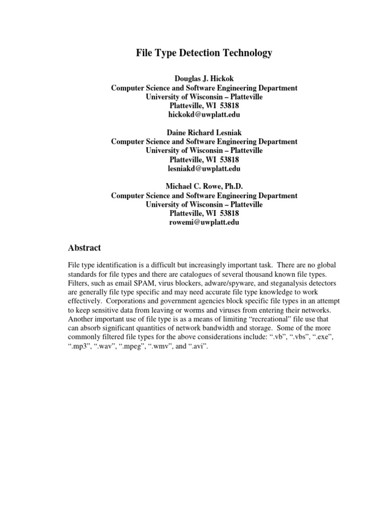 File Type Detection Technology | PDF | Computer File | File Format