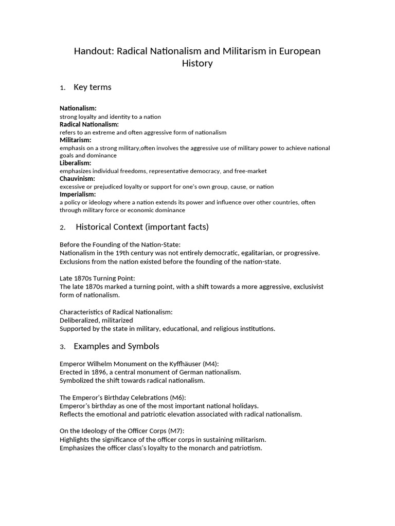 Radical Nationalism and Militarism | PDF
