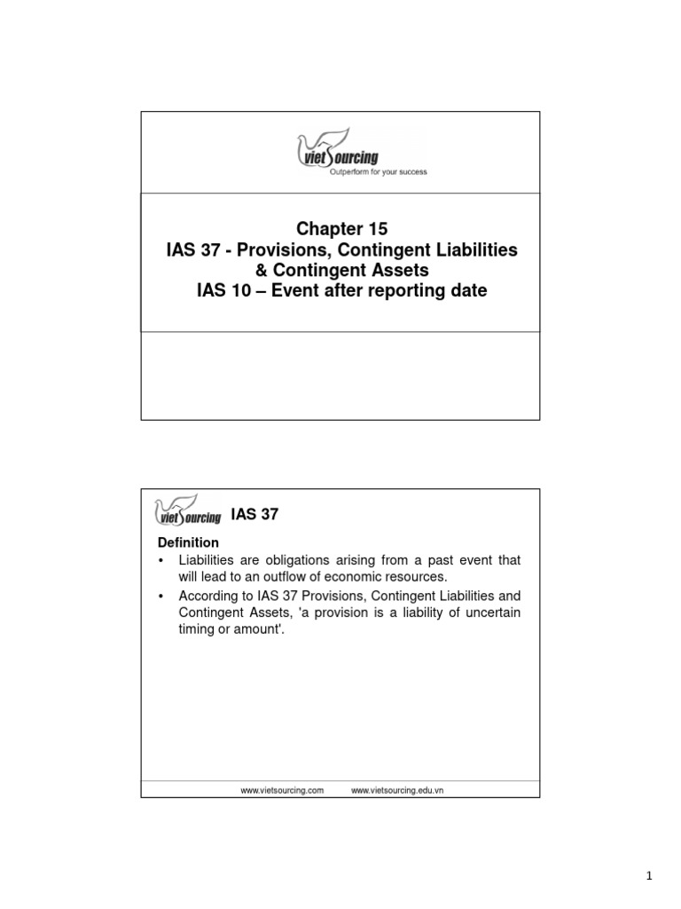 IAS 37: Provisions and Contingent Liabilities | PDF | Going Concern ...