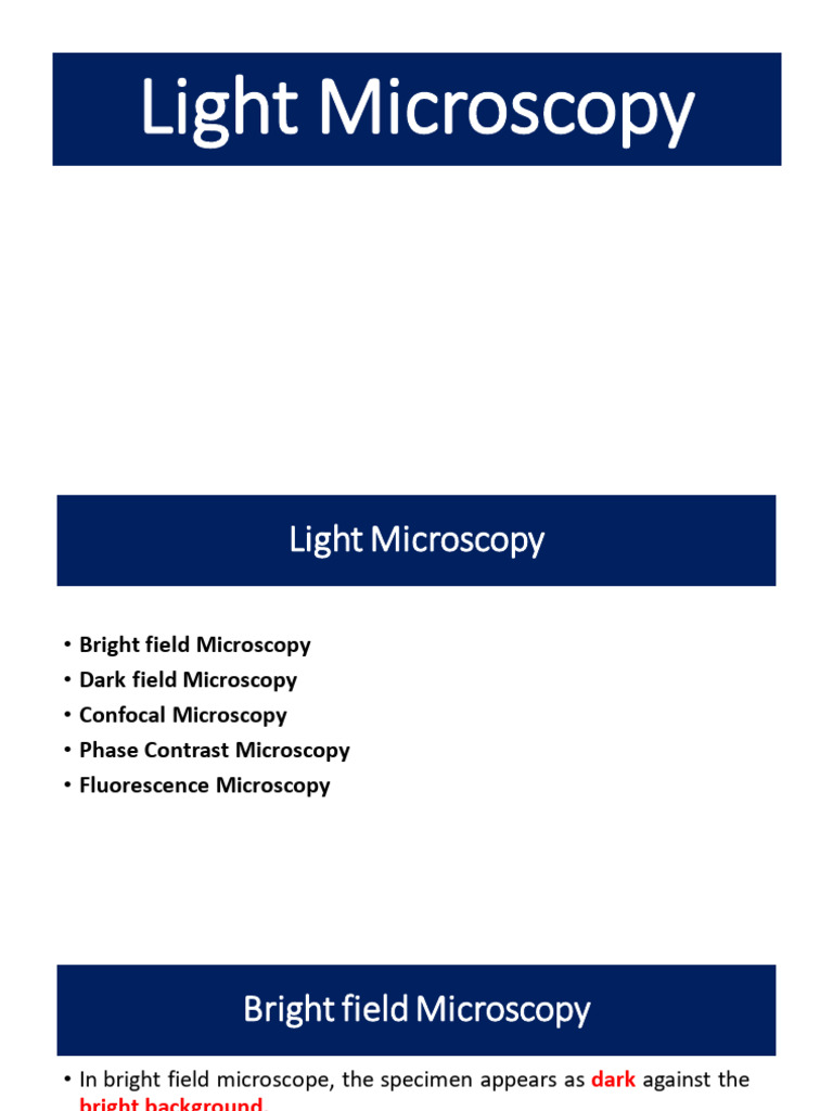Light Microscopy All in One (1) | PDF | Microscopy | Fluorescence ...