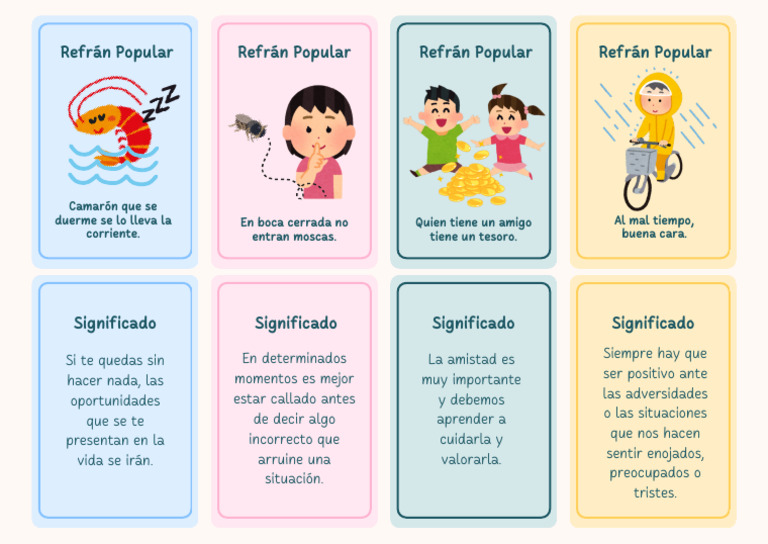 5 Refranes Populares Ilustrados | PDF