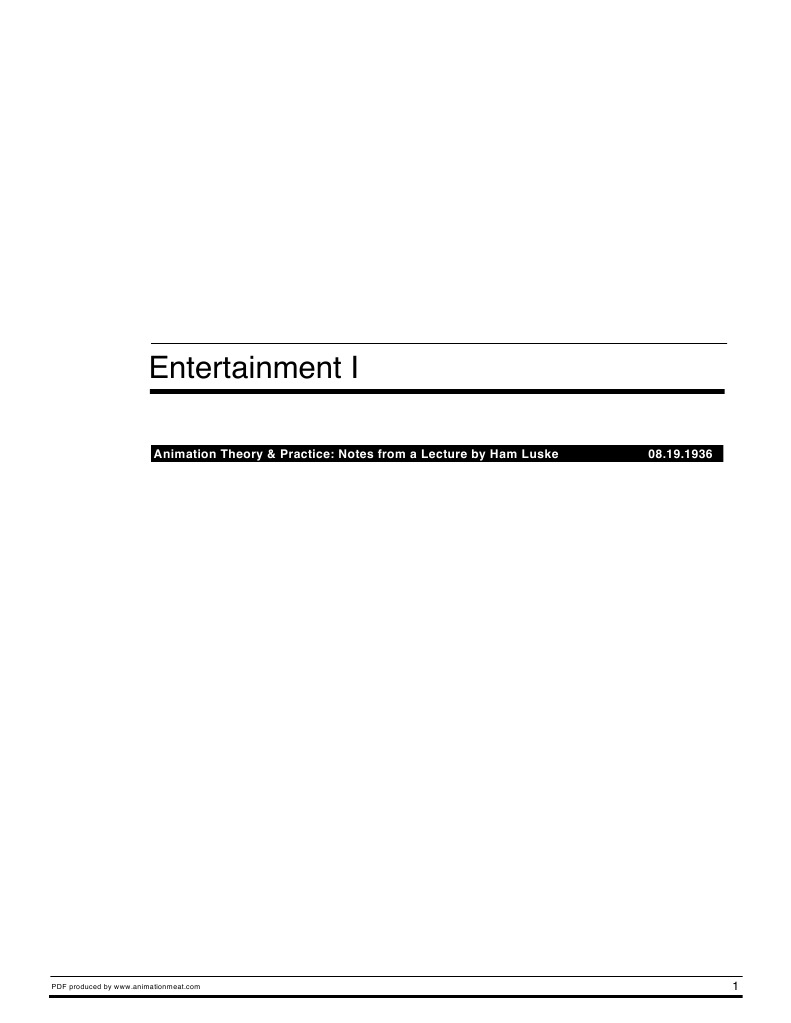 Animation Theory by Ham Luske | PDF