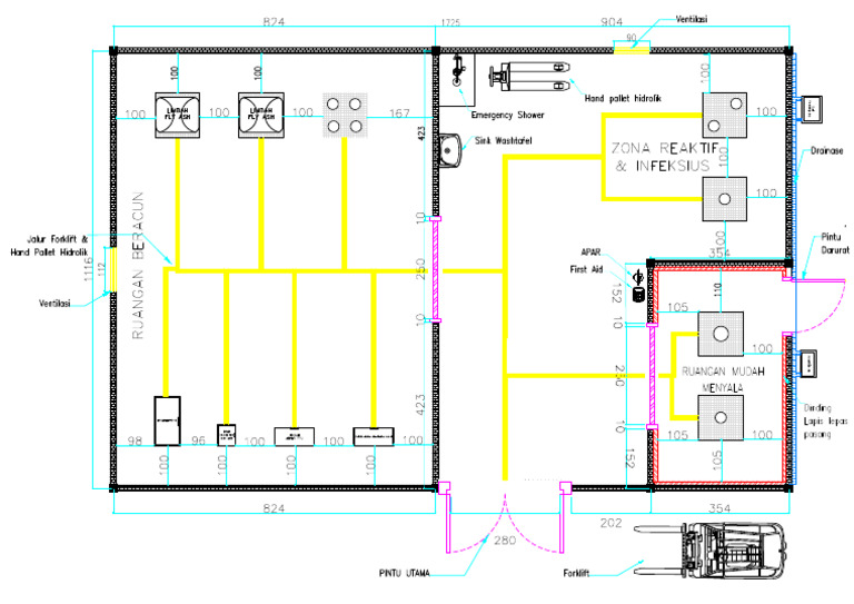 Desain Layout TPS Limbah B3 Kel 3B_Colour | PDF