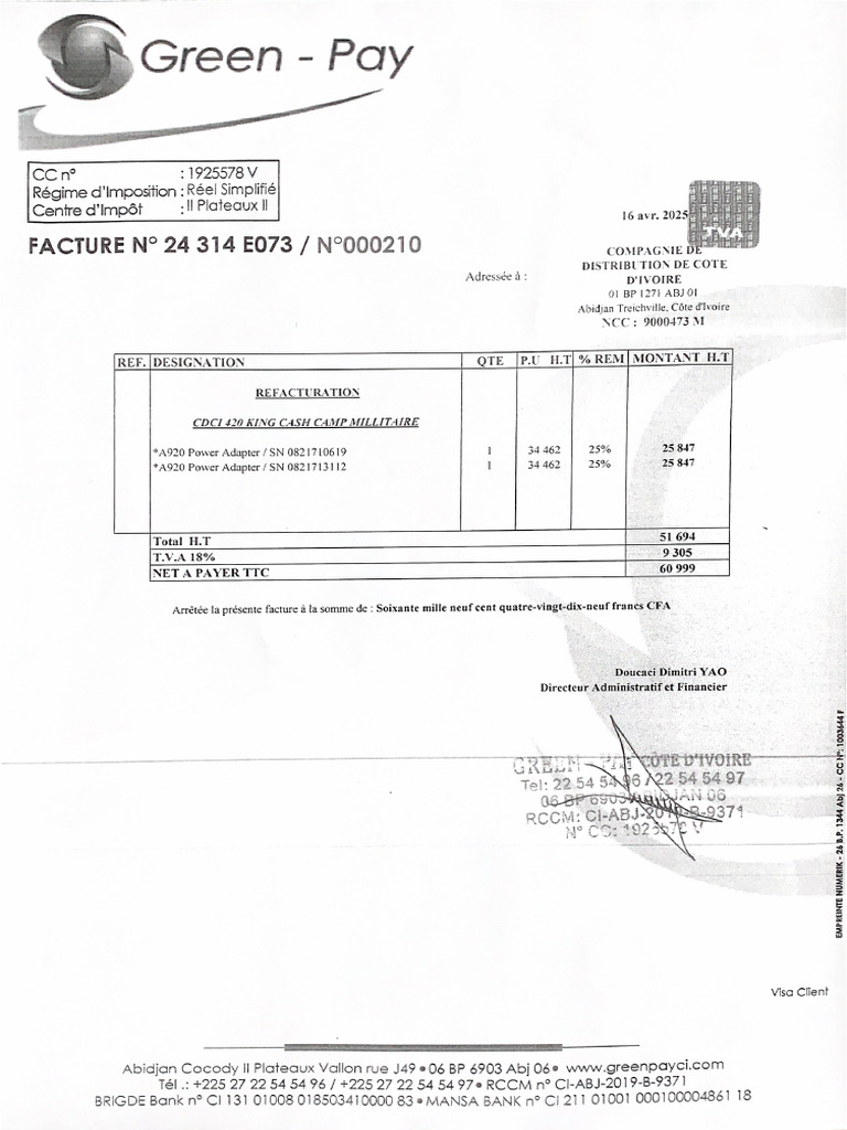 Fact #24 314 E073 - N°000210 | PDF