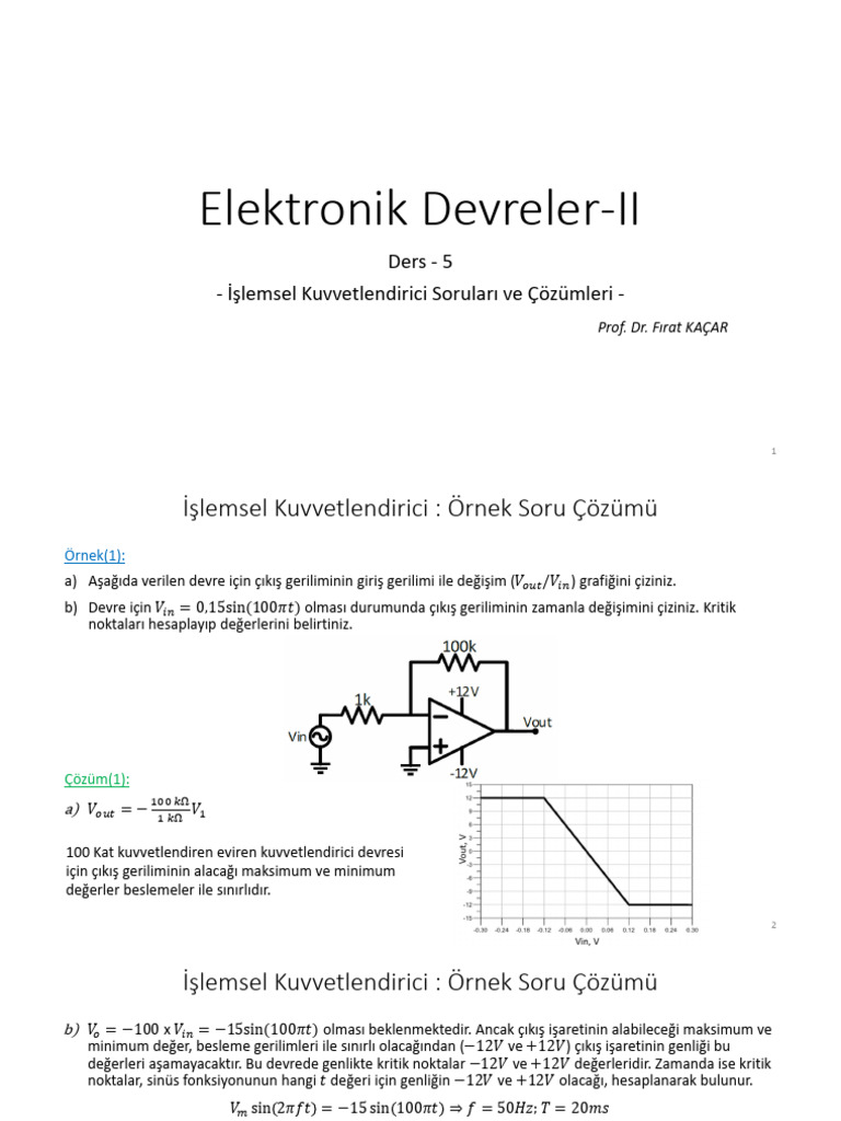 Elektronik Devreler - II (Hafta-5) | PDF