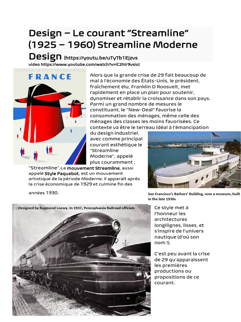 Design Streamline : Histoire et Influence | PDF | Conception | Art déco