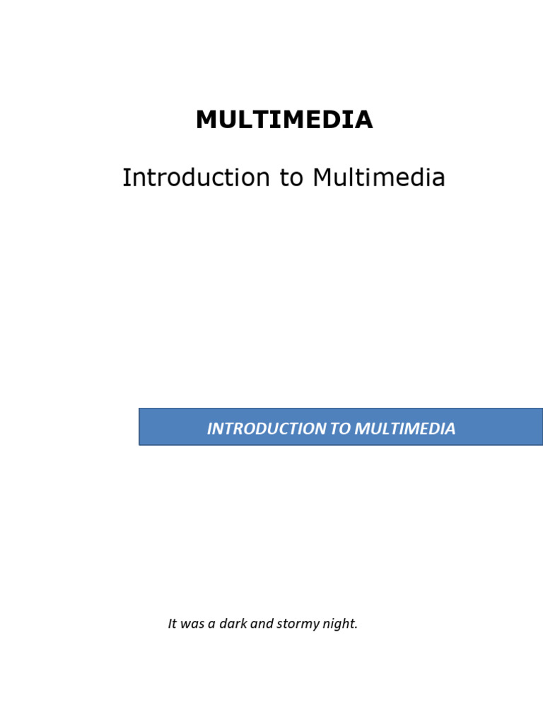 Introduction To Multimedia | PDF | Multimedia | Hypertext