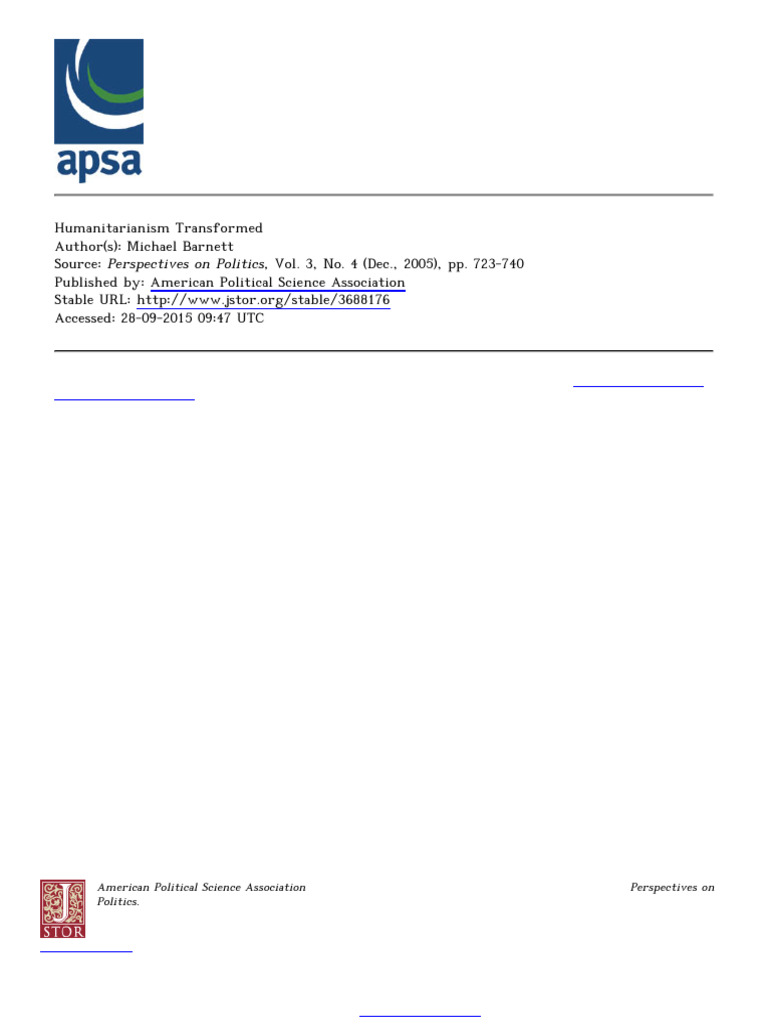 Recomm.. Humantarianism Transformed | PDF | Humanitarian Aid | Aids