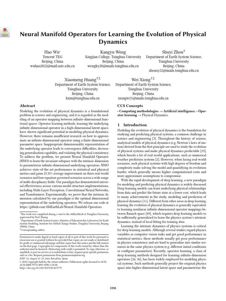 Neural Manifold Operators For Learning The Evolution of Physical | PDF | Deep Learning ...