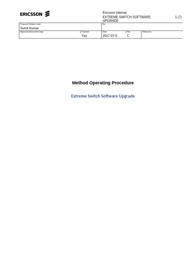 07 - MOP For Extreme Switches Software Upgrade | PDF | Computer Networking | Computer Science