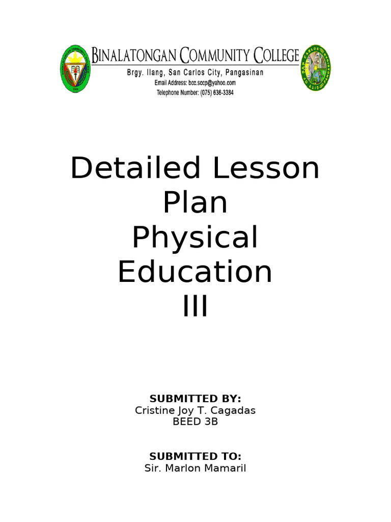 DLP in Physical Eduction Grade 3.docx Docxfinal | PDF | Classroom ...