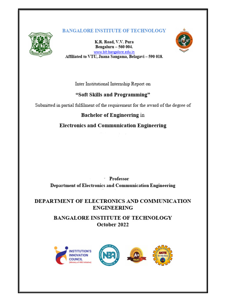 Soft Skills & JAVA Programming Internship Report | PDF | Java ...