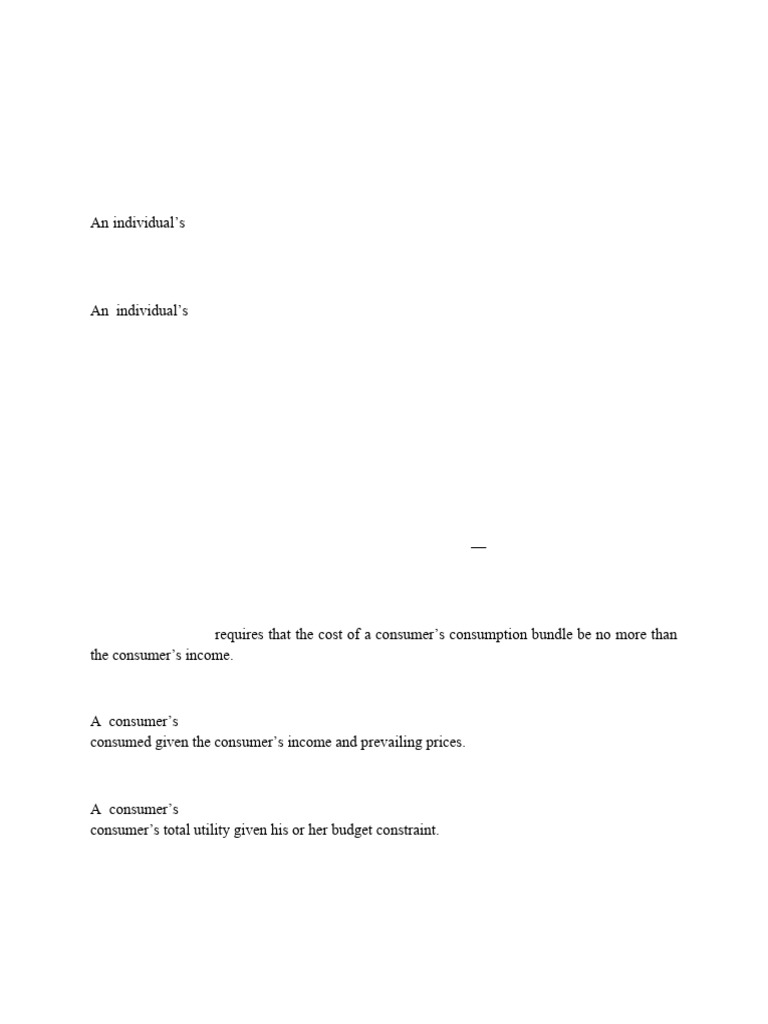 Budget & Consumption Bundle | PDF | Utility | Microeconomics