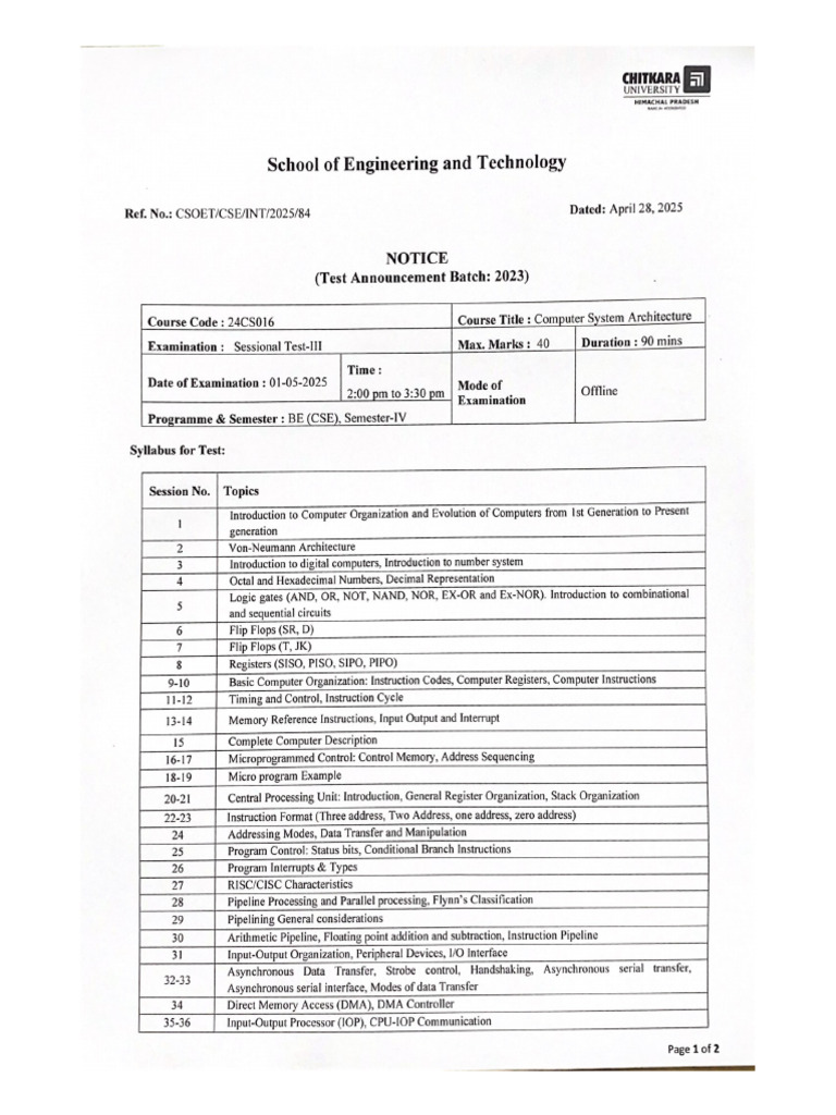 Attachment Circular 20250428124556 Csa Announcement of Test Stiii | PDF