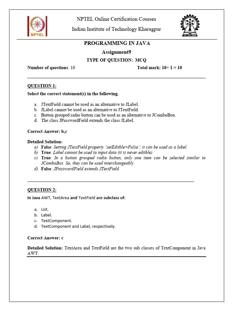 Week-09 Assignment 2021 JAVA | PDF | Programming Paradigms | Object Oriented Programming