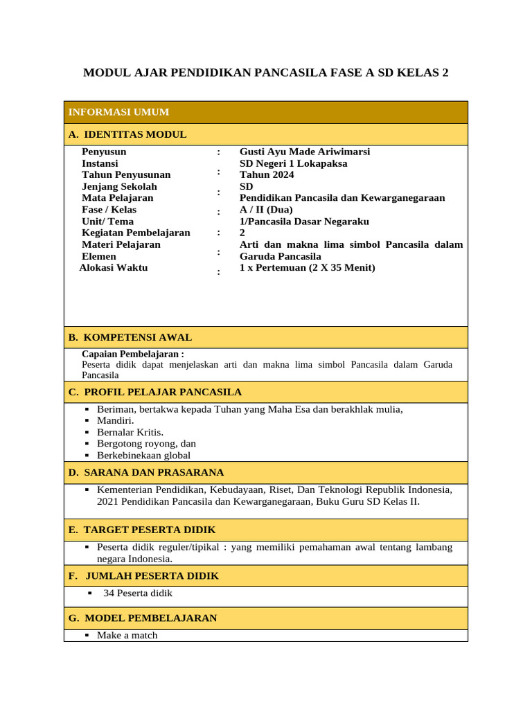 ModulAjar Inovasi PKN | PDF