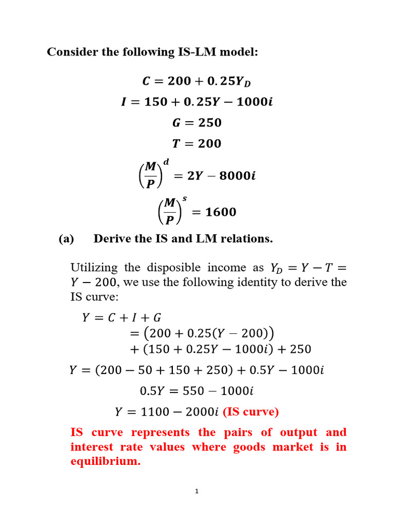 IS-LM Example I | PDF | Money | Political Economy
