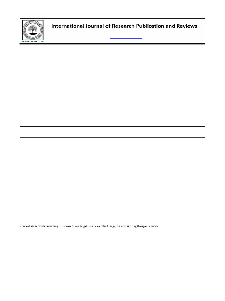 IJRPR10769 Paper Publication | PDF | Liposome | Bioavailability