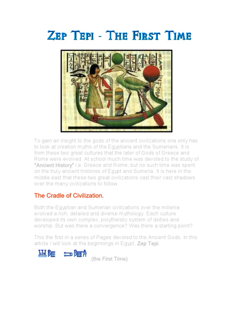 Zep Tepi | PDF | Ancient Egyptian Religion | Mythology