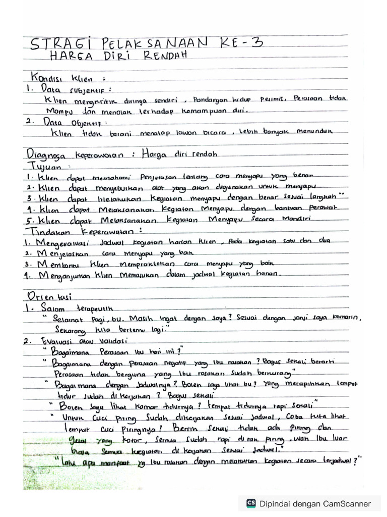 SP3 HARGA DIRI RENDAH SITUASIONAL | PDF