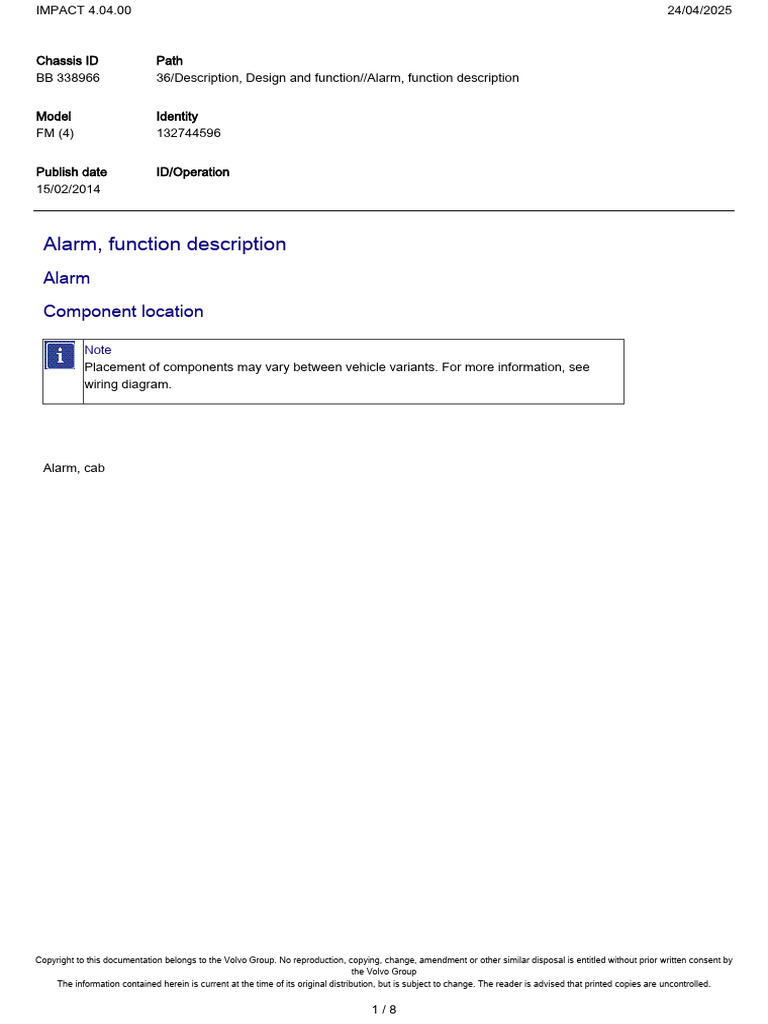 Volvo Alarm System Overview and Functions | PDF | Manufactured Goods ...