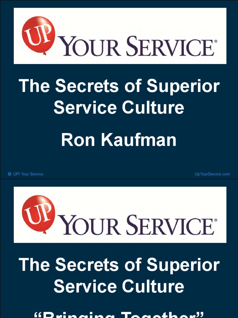 Ron Kaufman Up Your Service Light | PDF | Benchmarking | Cognition