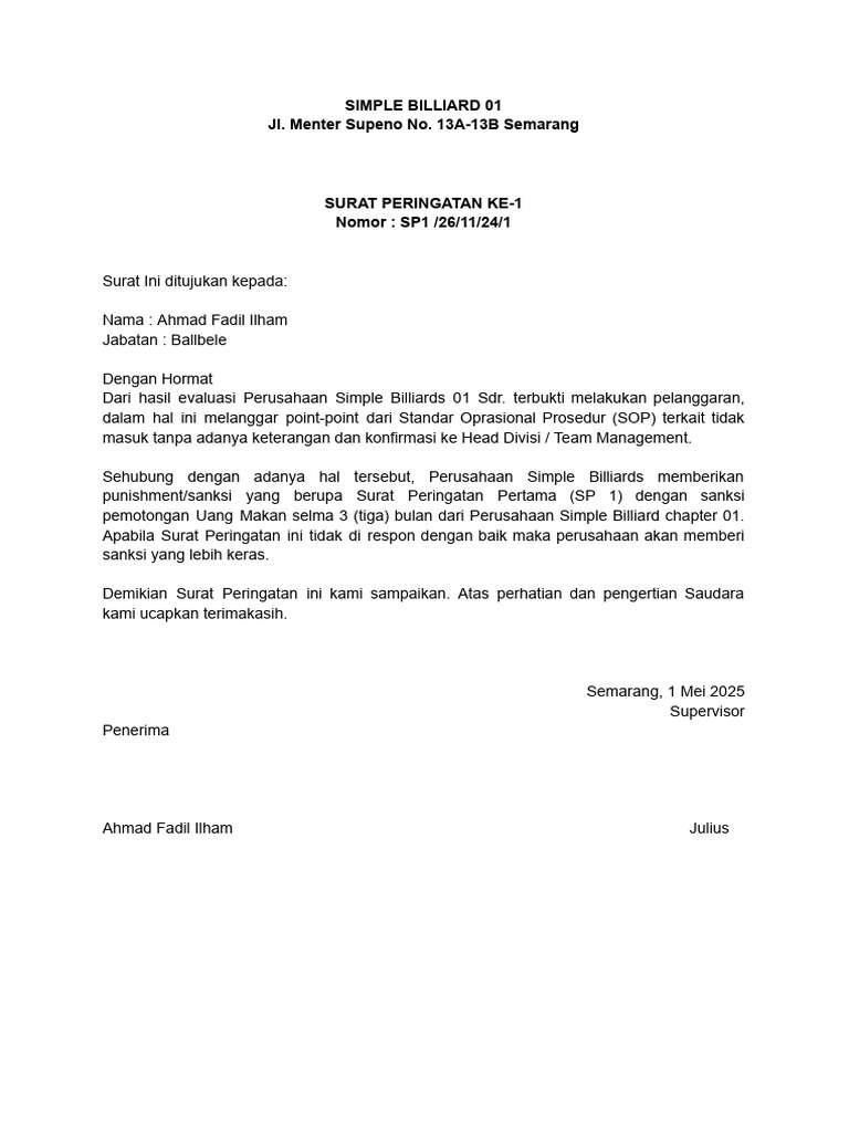 Surat Peringatan-2 | PDF