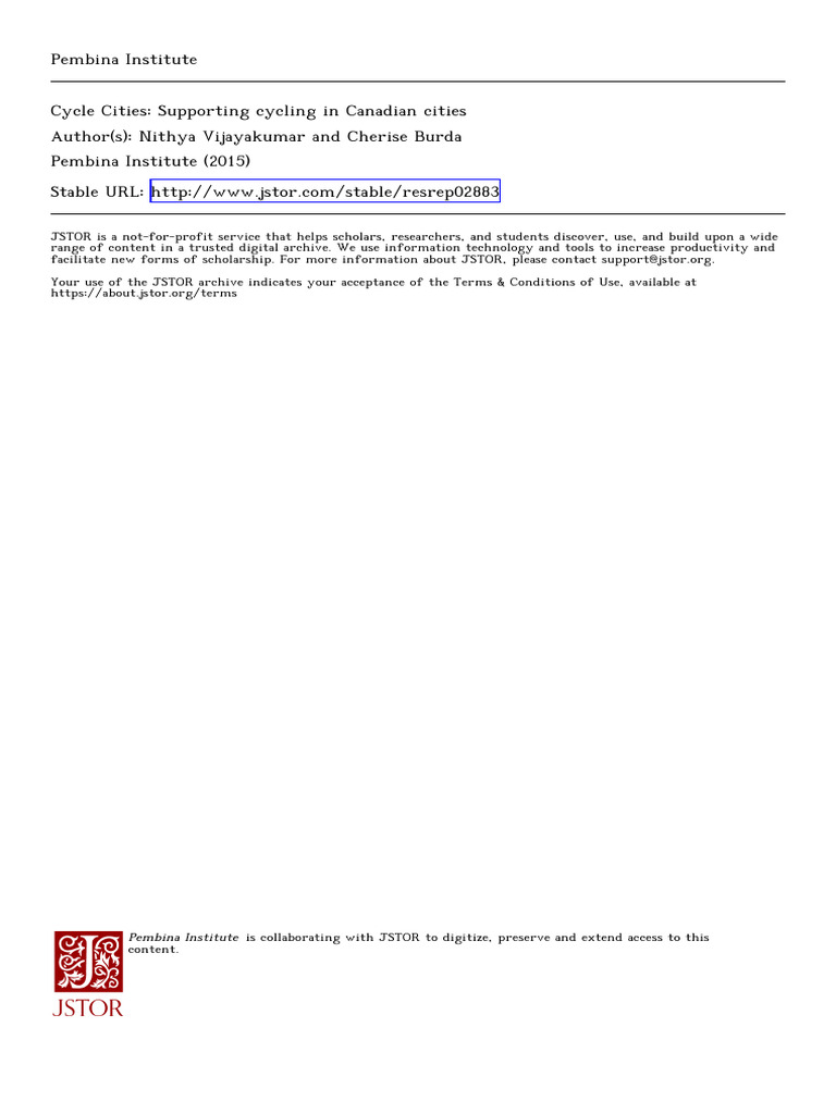 Vijayakumar CycleCities 2015 | PDF | Cycling Infrastructure | Traffic