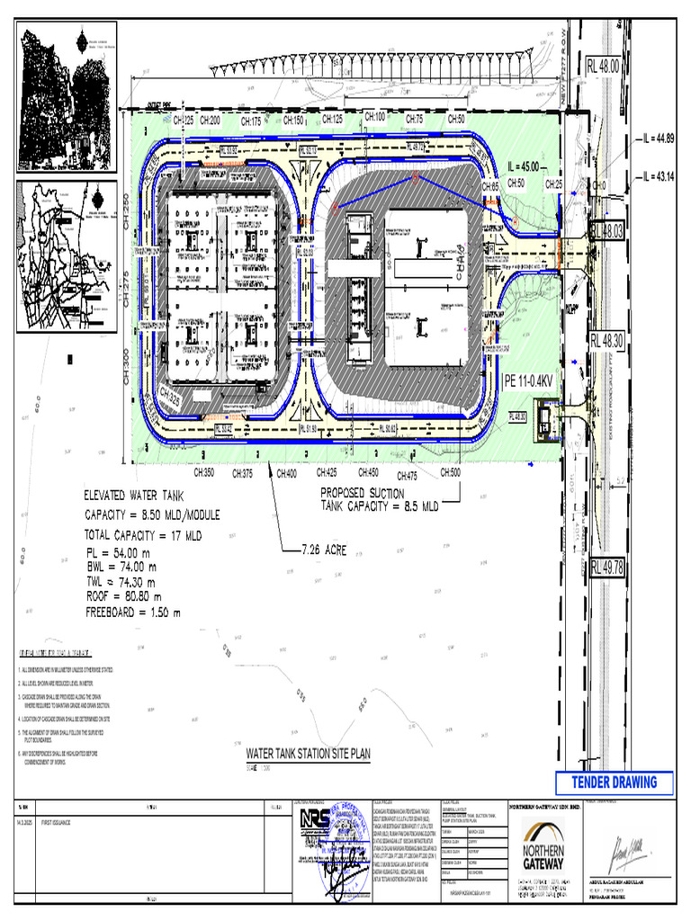 Lay-101 (Elevated Water Tank, Pump House, Suction Tank) | PDF