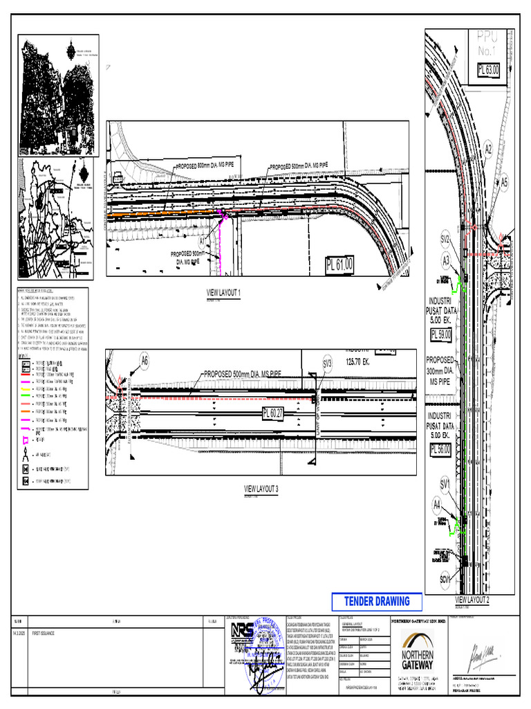LAY-104 - 105 (Water Distribution Layout Plan) | PDF