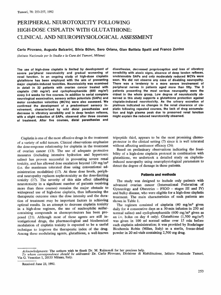 Clinical and Neurophysiological Assessment | PDF | Chemotherapy | Peripheral Neuropathy