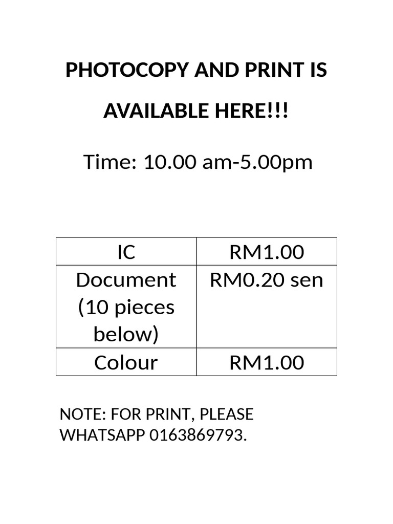 Photocopy and Print Is Available Here | PDF