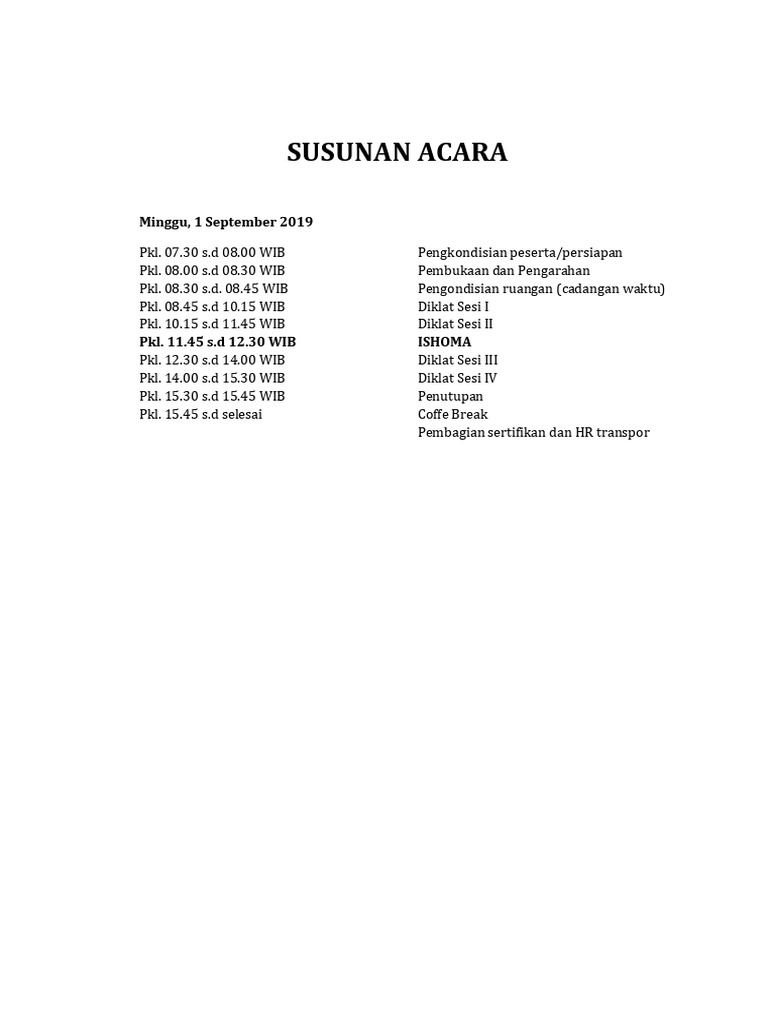 SUSUNAN ACARA | PDF