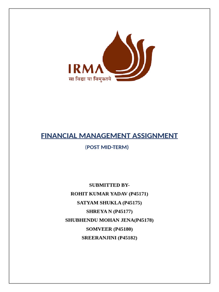 Financial Management Assignment (Autorecovered) | PDF | Cost Of Capital | Beta (Finance)