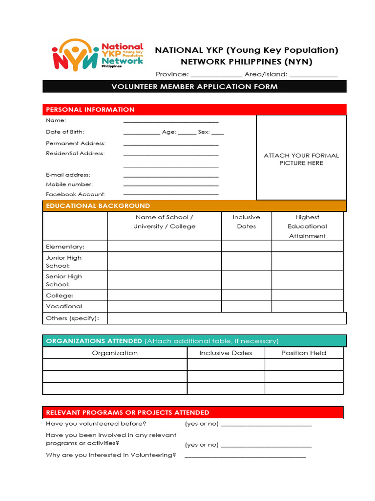 NYN Volunteer Application Form | PDF