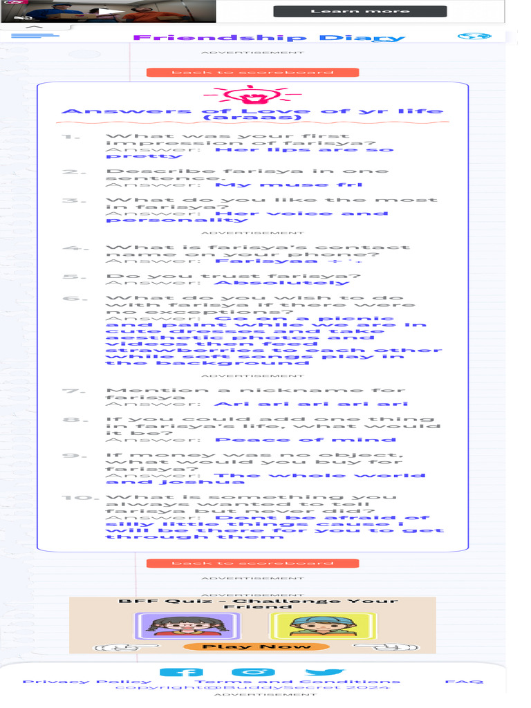 Friendship Diary 2024! Invite Your Friends To Fill Your Secret Diary ...