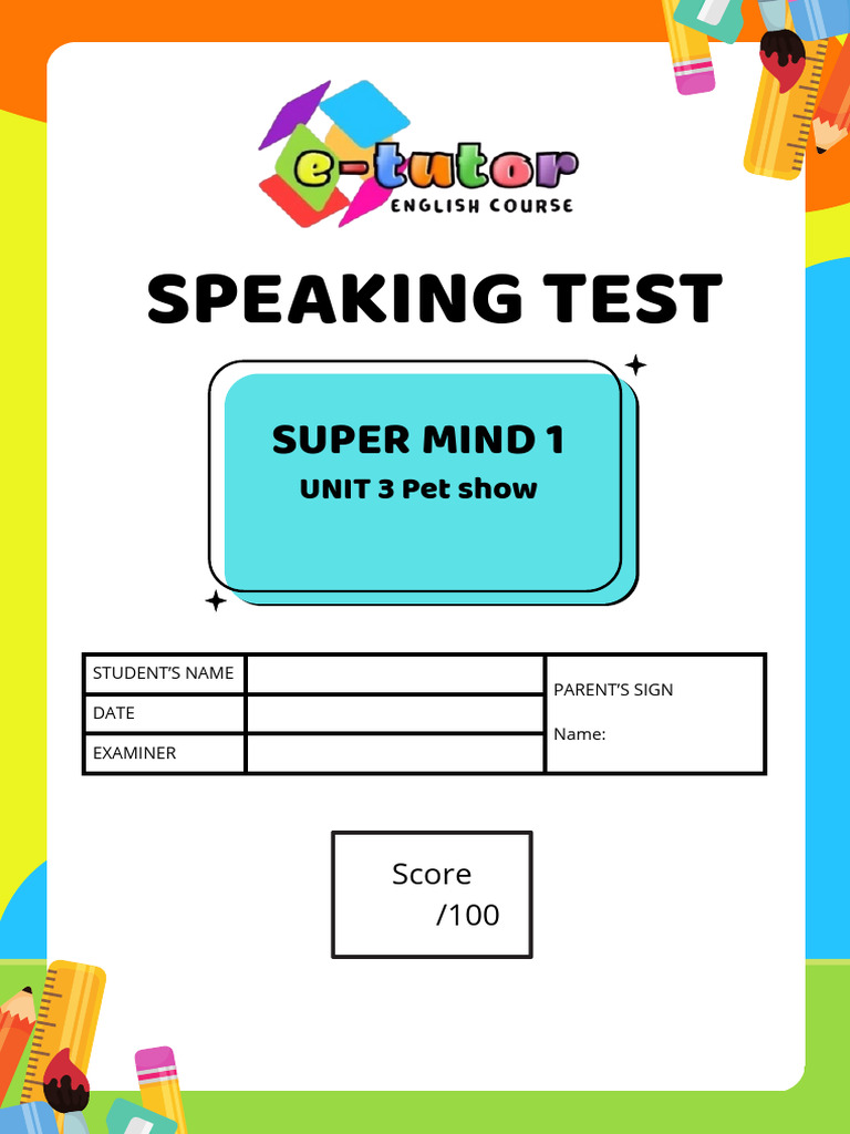 Speaking Test SM1 Unit 3 | PDF