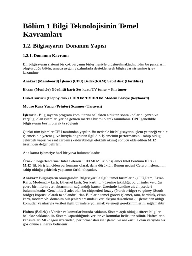 Bilgisayar N Donan M Yap S | PDF