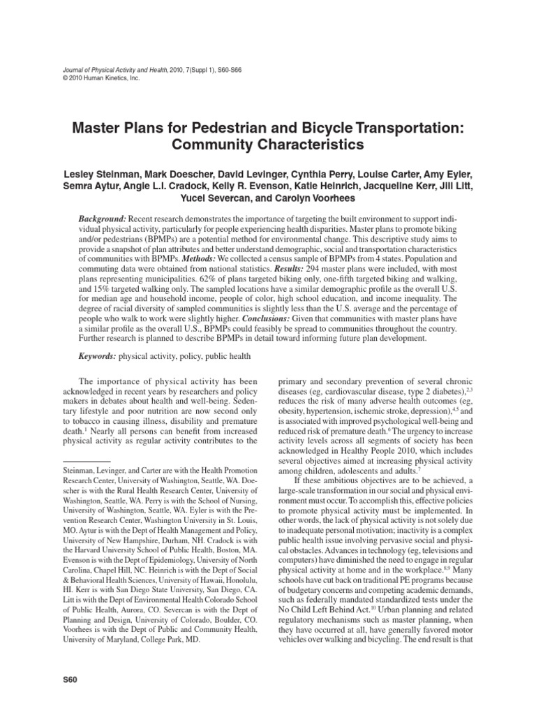 Master Plans For Pedestrian and Bicycle | PDF | Gini Coefficient