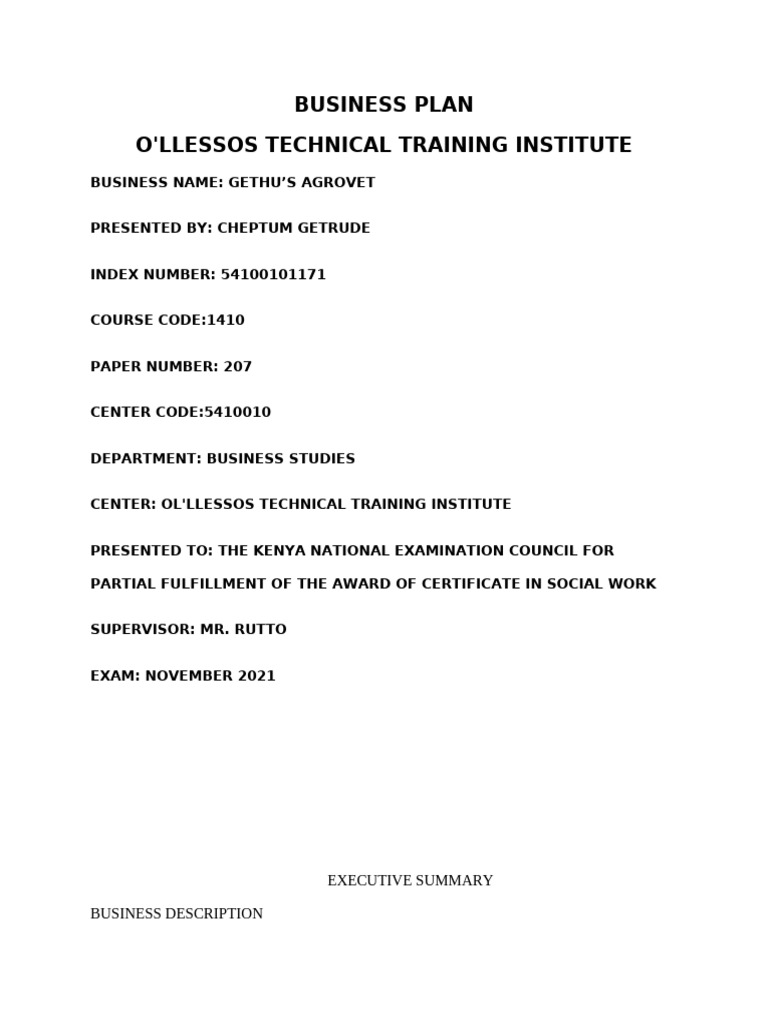 Executive Summary Cheptum Getrude | PDF